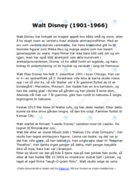 Walt Disney 1901-1966 | Norsk oppgave | 5 i karakter