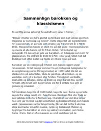 Sammenlign barokken og klassisismen | Norsk oppgave