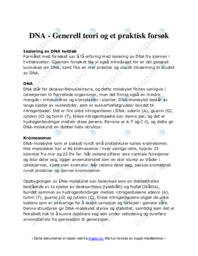 DNA - Generell teori og et praktisk forsøk | Naturfag oppgave